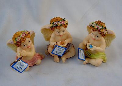 Birthstone Angel Figurine ~ Detailed Resin Sculpture w/Faux Birth Month ...
