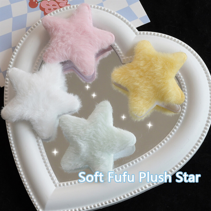 Star Shape Plush Mini Hairpin Sweet Handmade Cute Pins Hairpin Headwear ...