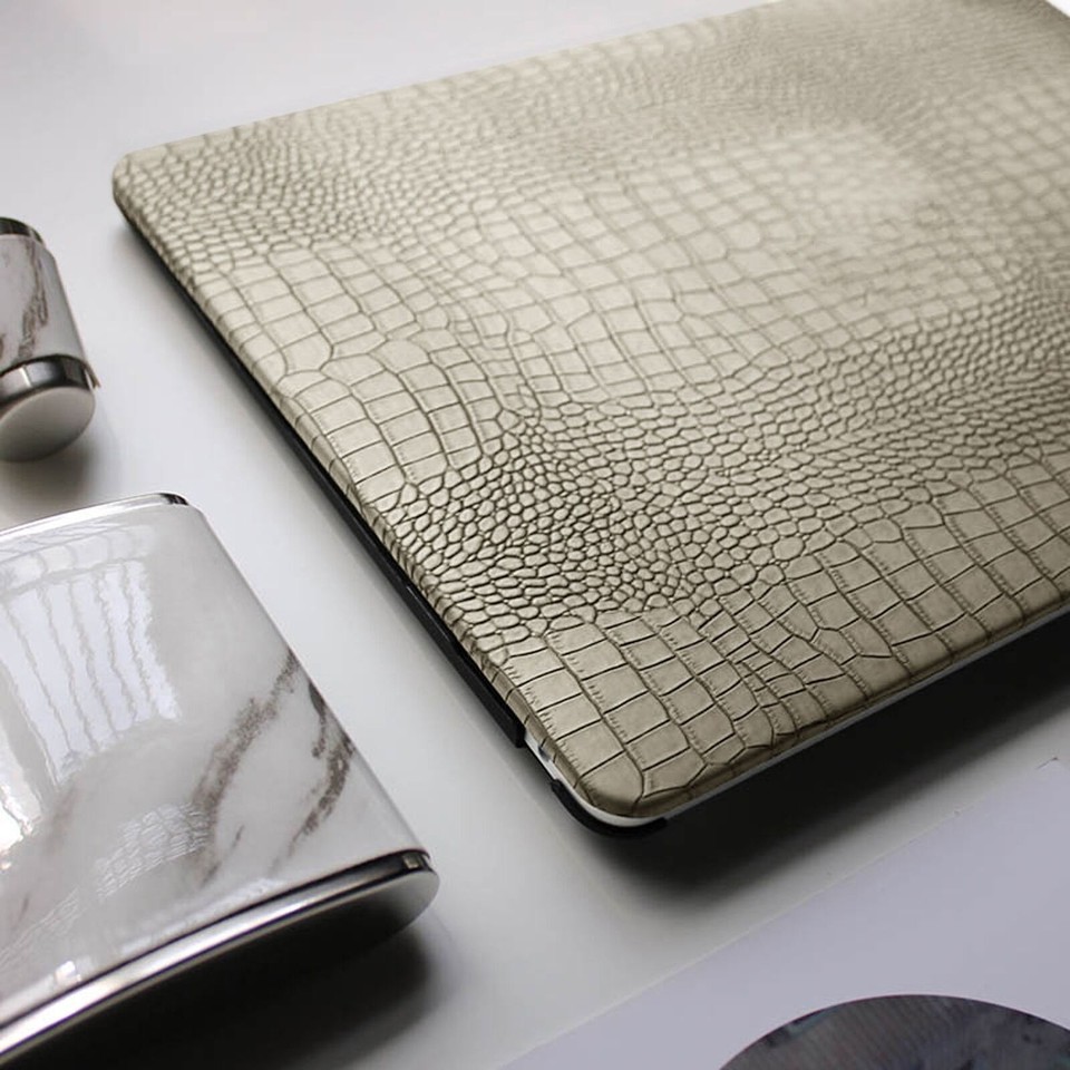 Khaki Crocodile Leather Style MacBook Case for MacBook Air 13 Pro 13 16 ...