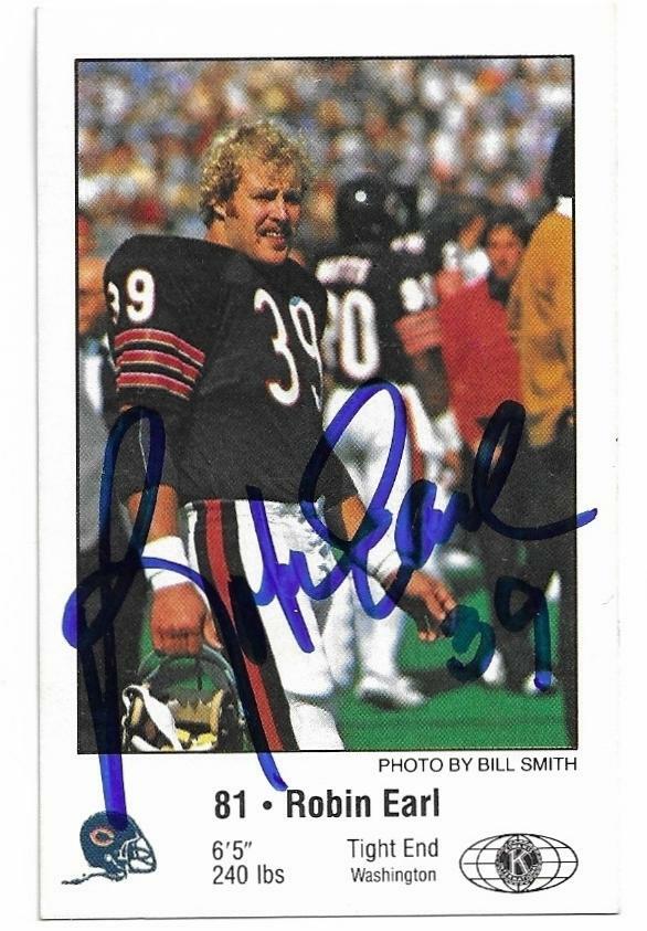 ROBIN EARL Autographed Signed 1991 Police Football card Chicago Bears ...
