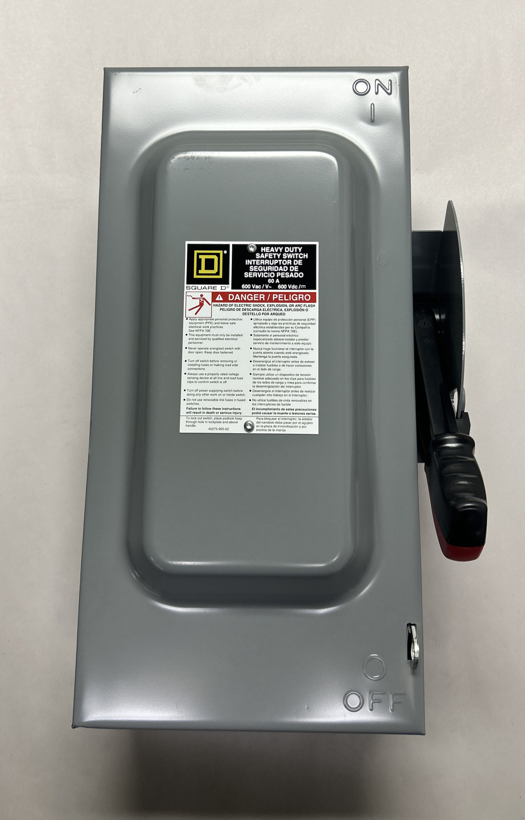 SQUARE D,H362,HEAVY DUTY SAFETY SWITCH 60A 600V NOS | eBay