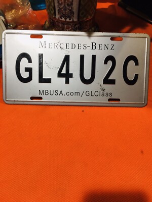 Mercedes-Benz License Plate GL4U2C GLC Class Metal Vanity Promo Luxury ...