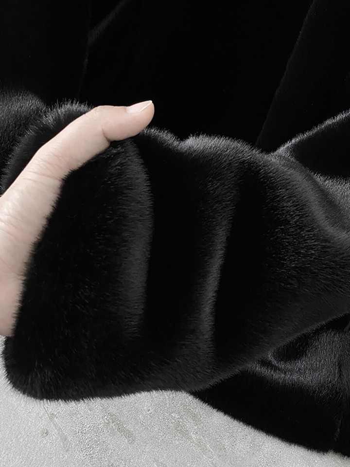 Mens Mink Fur Coat Faux Fur Casual Slim Gold Mink Velvet Mink Coat ...