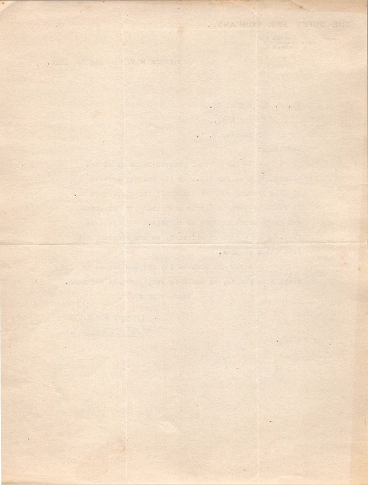 1916 Duffy Silk Co. Typed Letterhead Business Letter Phoenix NY | eBay