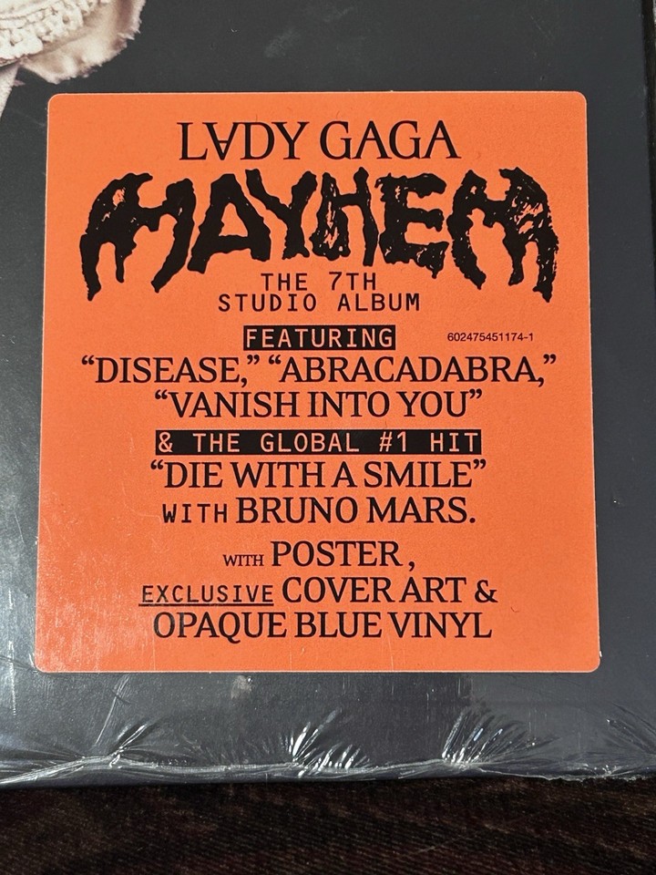 Lady Gaga-Mayhem-Rock 2LP Opaque Blue Lp Vinyl Record Alt Cover ...