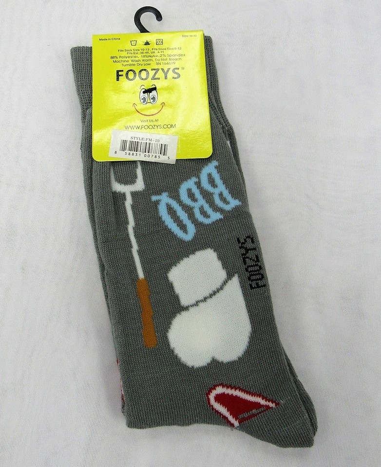 BBQ Grill Barbecue Raw Meat Steak Chef Cook Spatula 2 Pairs Foozy Socks ...