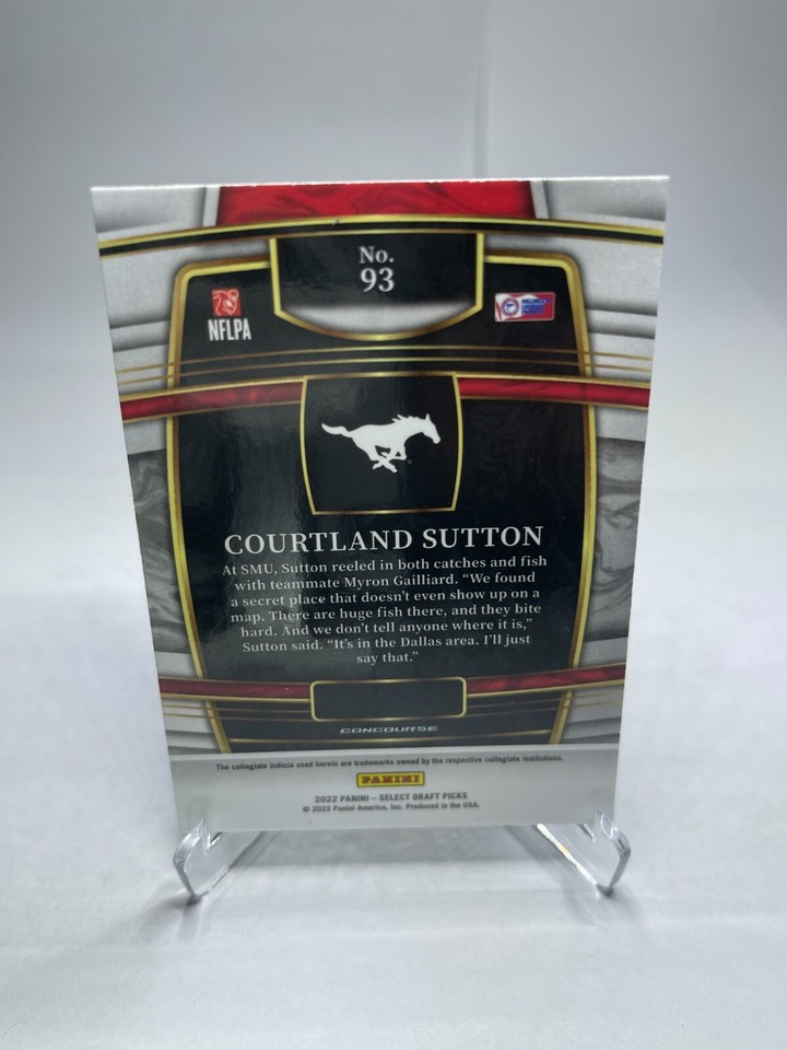 2022 Panini Select Draft Picks Courtland Sutton Concourse Blue #93 SMU ...