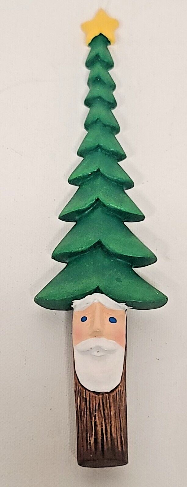 Christmas Tree Ornament Santa Claus Golden Yellow Star Topper Old Man ...