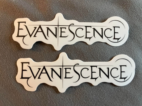Lot of (2) EVANESCENCE 1" x 3" Band STICKERS Black White FAST SHIP ...