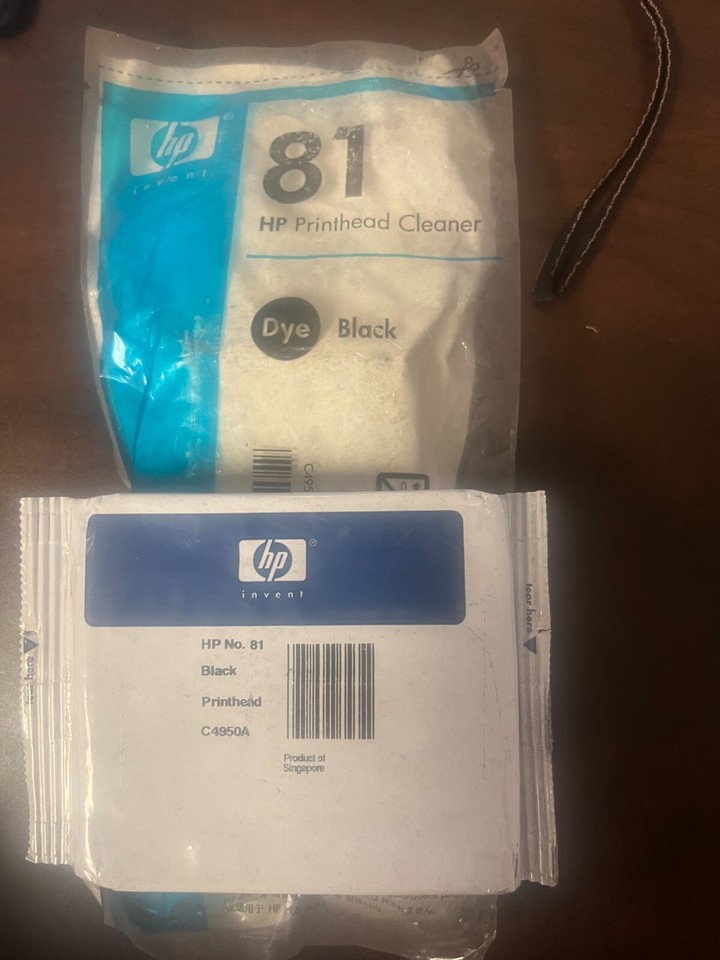 GENUINE HP #81 BLACK PRINTHEAD/CLEANER C4950A NO RETAIL BOX - Sealed pk ...