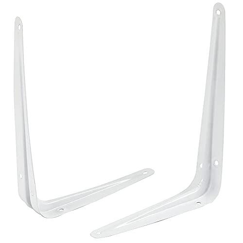 24 Pack 6 x 8 Inch White Shelf Brackets Heavy Duty L Bracket Support ...