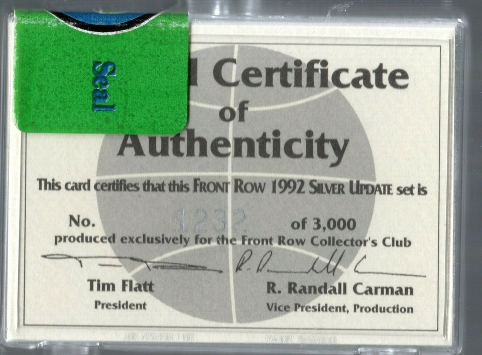 1992 Front Row Dream Picks Gold Complete Factory Sealed Set 1 - 100 ...