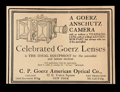 1908 Goerz Anschutz Camera Advertisement Lense Photographer Art Antique ...