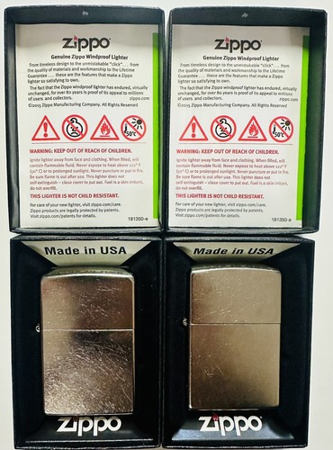 Genuine Zippo Lighters 2 New In Boxes # 207 Regular Street Chrome ...