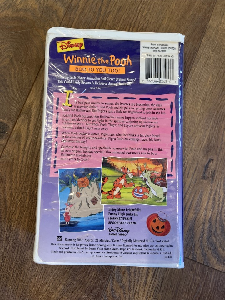 Winnie the Pooh - Boo to You Too (VHS, 1997) 786936034301| eBay