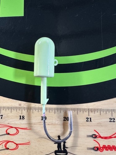 6 oz Lead Head Glow In The Dark 10/0 Mustad Hook Lingcod Halibut ...