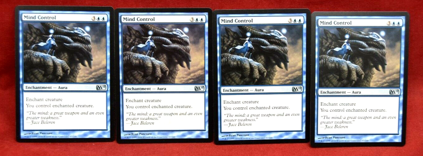 MTG Mono Blue Enchantment Aura Mind Control lot of 4 Magic the ...