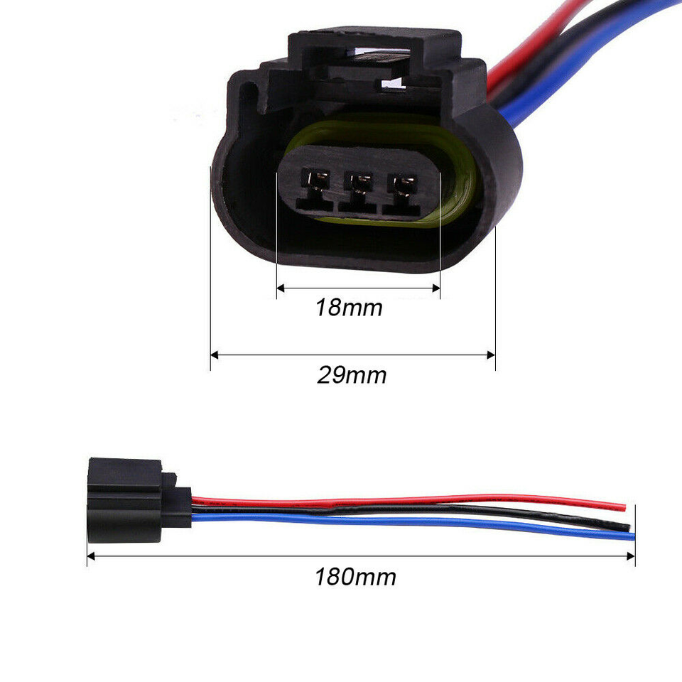 H13 9008 Female Socket Headlight Socket LED Plug Wire Harness Adapter ...