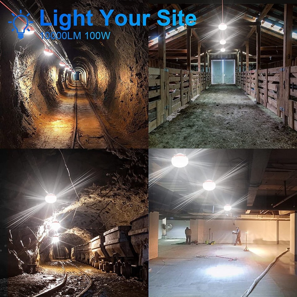 200FT Construction String Lights Connectable Waterproof Industrial ...