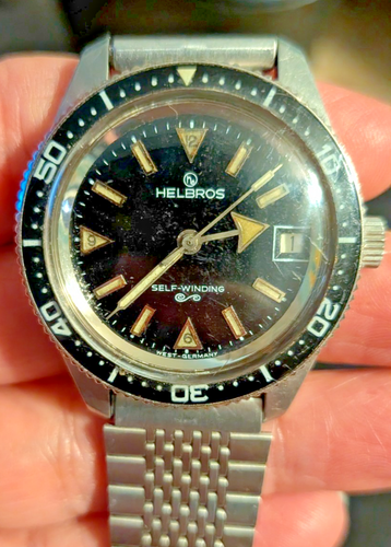 Vintage 1960's Helbros Self Winding Watch with Rotating Bezel - works ...