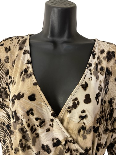 Style & Co Top Womens XL Stretch Knit Snake Print V Neck Faux Ruched ...