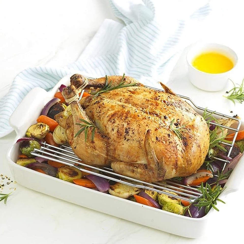 Turkey Rack Turkey Roaster,Adjustable Stainless Steel Roasting Pan,V ...