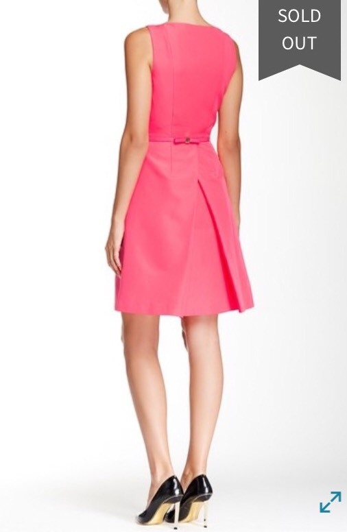 Ted Baker London Halina High Neck Faux Leather Belted Dress Pink Size 2 ...