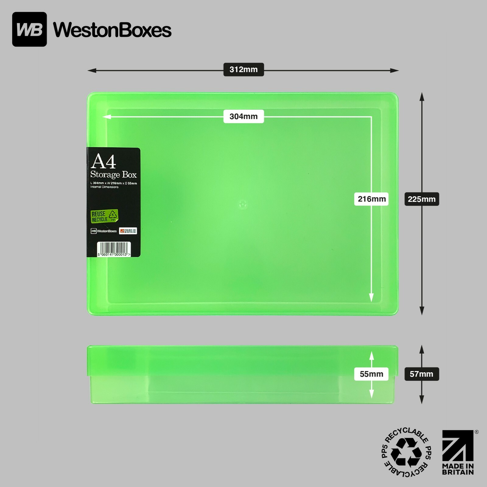 Pack of 5 WestonBoxes A4 Storage Box for Paper, Card and Craft items | eBay