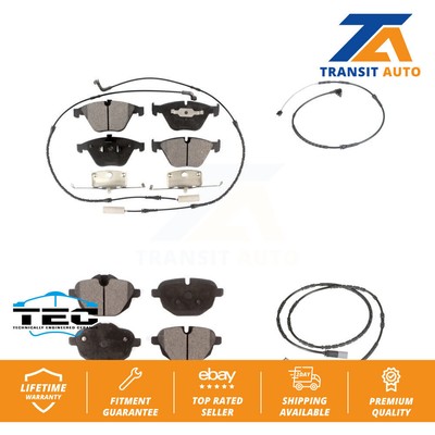Front Rear Ceramic Disc Brake Pads And Extra Wear Sensors Kit For BMW ...