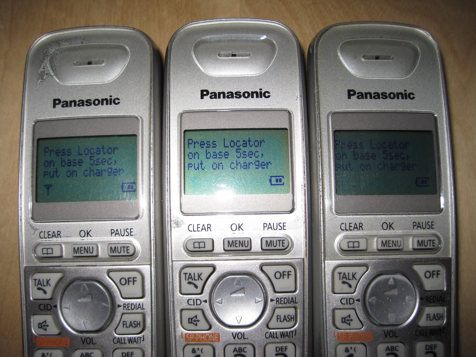 Lot of 3 Panasonic KX-TGA402 1.9 GHz Cordless Expansion Handset Phone ...