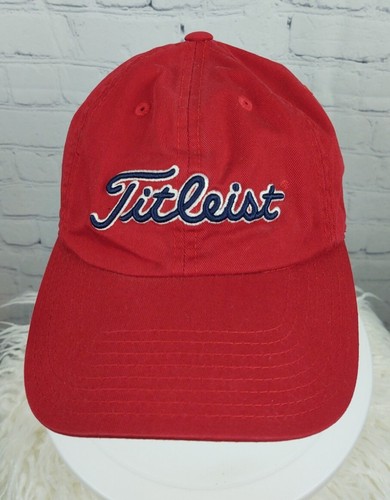 Titleist Red Adjustable Strap Hat w/ Navy Letters | eBay