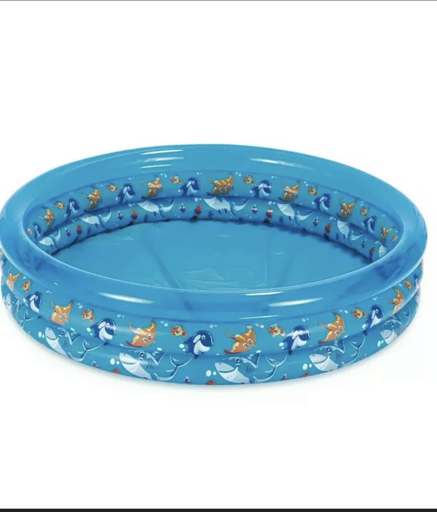 Play Day Round Inflatable 3-Ring Pool Kids outdoor summer activities ...