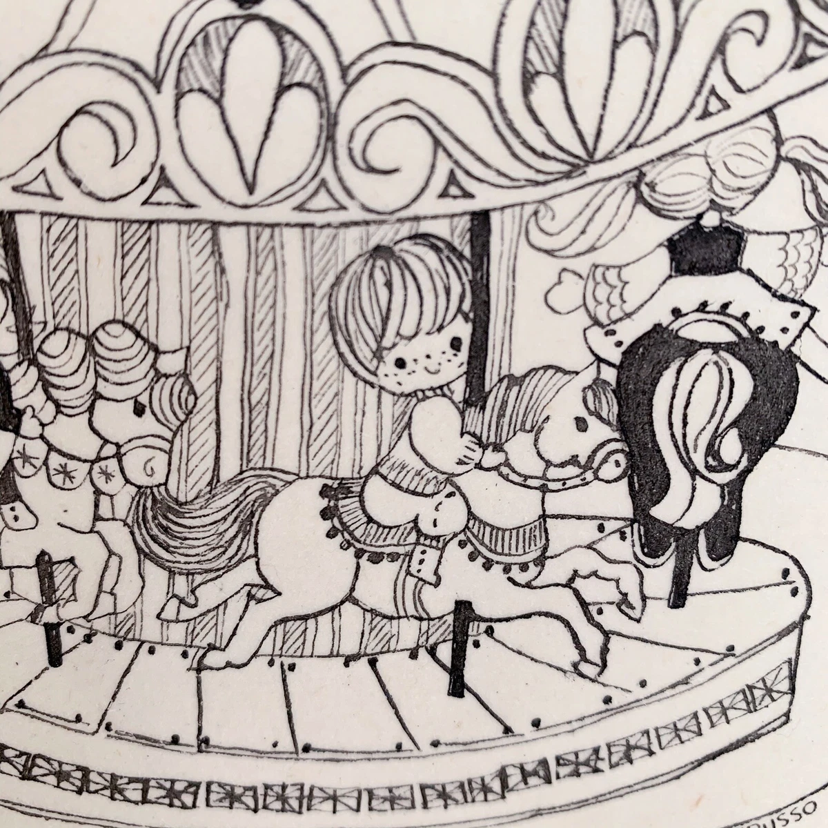 Vintage Carousel Drawing