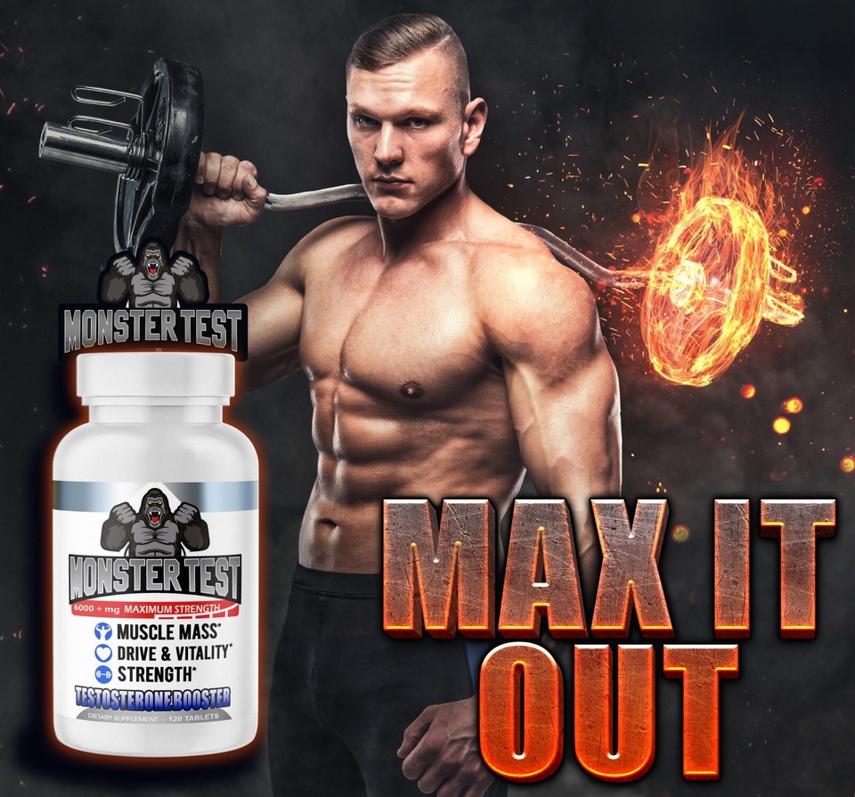 Monster Test Testosterone Booster Testosterona Supplement for Men AM ...