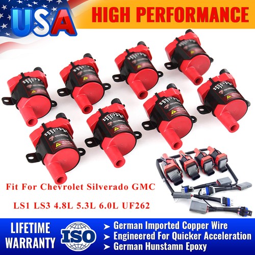 8 Ignition Coil Pack For Chevy Silverado 1500 2500 GMC Sierra D585 5.3 ...