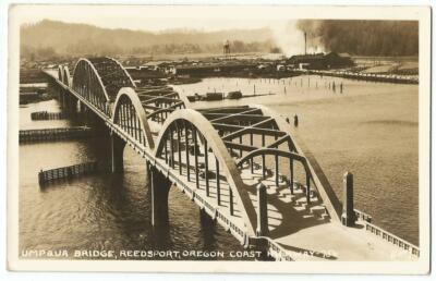 Reedsport Oregon OR Umpqua River Bridge U.S. Highway 101 RPPC Real ...