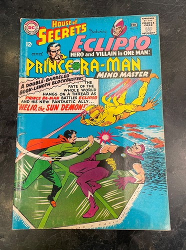 HOUSE OF SECRETS #76, ECLIPSO & HELIO VS PRINCE RA-MAN, 1966 VF | eBay