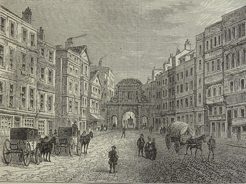 London TEMPLE BAR WEST FRONT IN 1710 Original Victorian Print 1878 ...