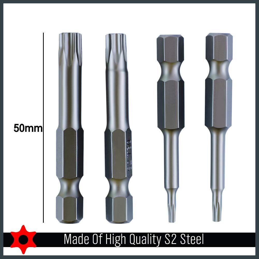 11piece Tamper Resistant Star Bits S2 Steel T7 T40 Security Torx Bit ...