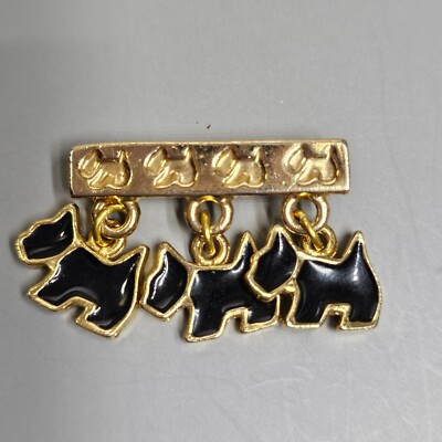 AGATHA Paris Scottie Scottish Terrier Dog Enamel Brooch Lapel Pin ...