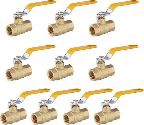 (Pack of 10) 1/2-Inch 600 WOG FIPT Heavy Duty Full Port Brass Ball ...