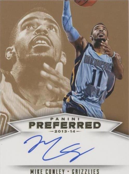 2013-14 Panini Preferred - Panini Signatures Mike Conley #583 Gold /10 ...