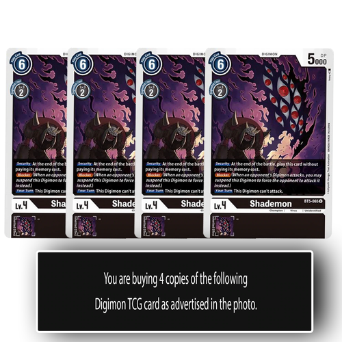 Shademon Uncommon BT5-065 U Digimon TCG Card Playset Black | eBay