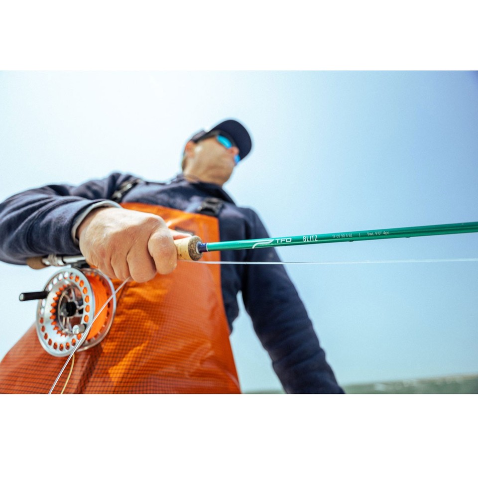 TFO Blitz 10wt 9ft 4pc Fly Fishing Rod w/ Rod Sock and Rod Tube (TF 10 ...