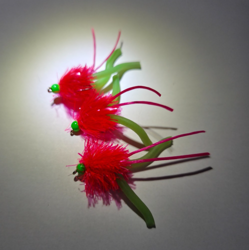 3 Red Leggy Blobs Fly Fishing Wet Trout Flies ( Deadly ) . | eBay UK
