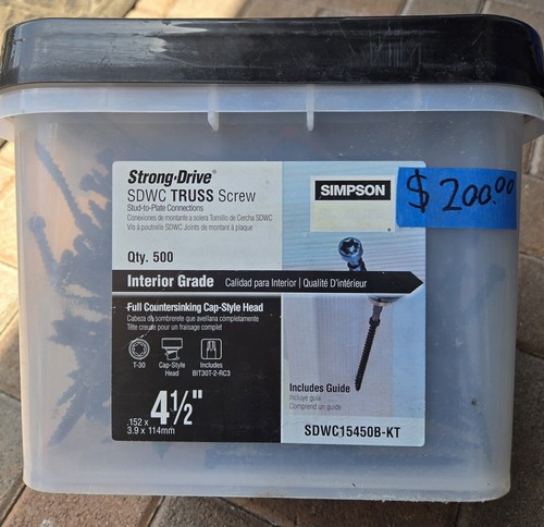 💥Simpson Strong-Tie SDWC15450B-KT Strong-Drive Structural Wood 4-1/2 ...