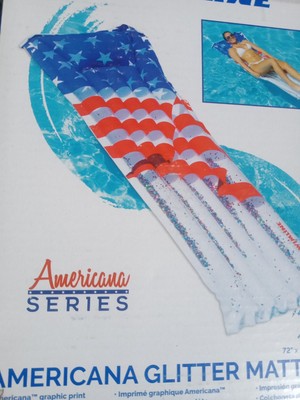 Swimline 72" Inflatable Americana GLITTER Swimming Pool Water Raft ...