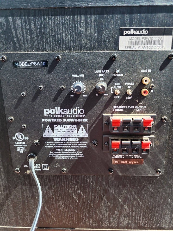 Polk Audio PSW10 10'' Powered Subwoofer 100 Watts - Black - Great ...