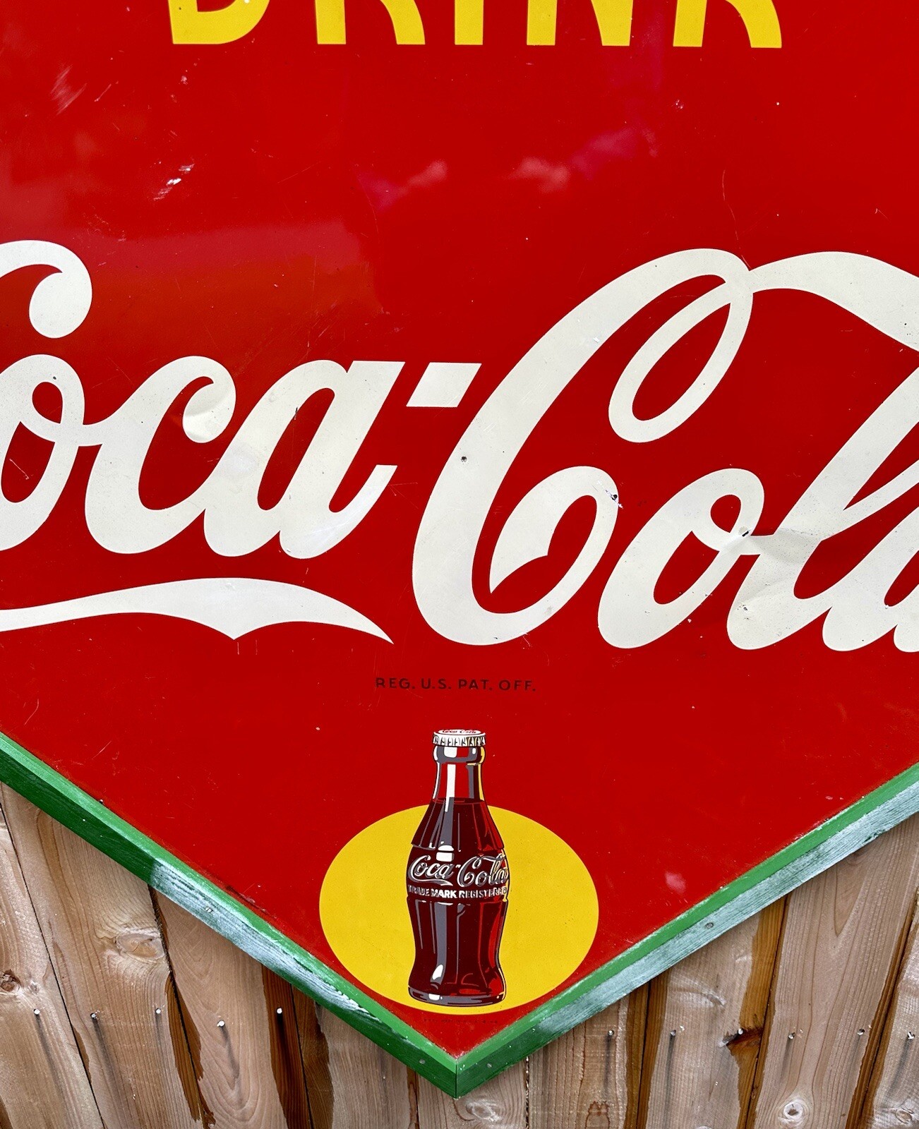 1948 Coca Cola Large Sign ~ Yellow Dot | eBay