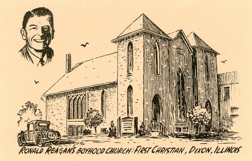 Ronald Reagan's Boyhood Church, First Christian, Dixon, Illinois, 1982 ...